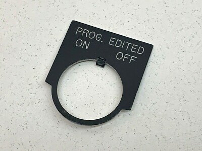 22mm Push Button Operator Switch Legend Label Plate PROG. EDITED ON OFF ...