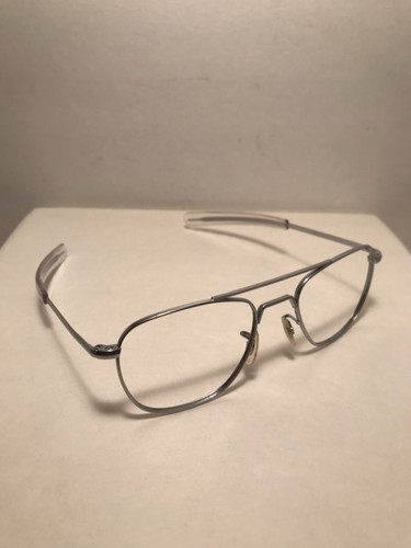 EUC VTG RANDOLPH ENG. R/E USA AF MILITARY MATTE CHROME AVIATOR FRAME ...