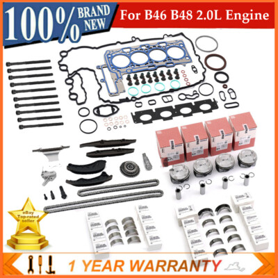 B46 B48 2.0L Engine Rebuild Piston Gasket Set CR 11:1 w/ Timing Kit For ...