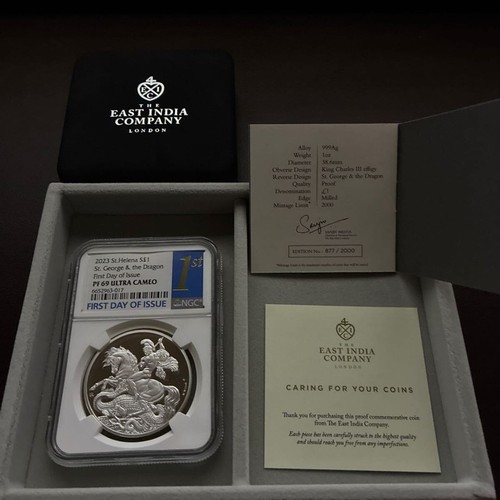 2023 St. Helena George Dragon Silver Coin Ngc Pf69 | eBay