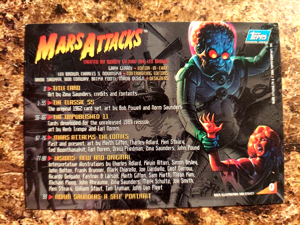 MARS ATTACKS COMPLETE TRADING CARD SET + MATRIX SET 1994 TOPPS "READ ...