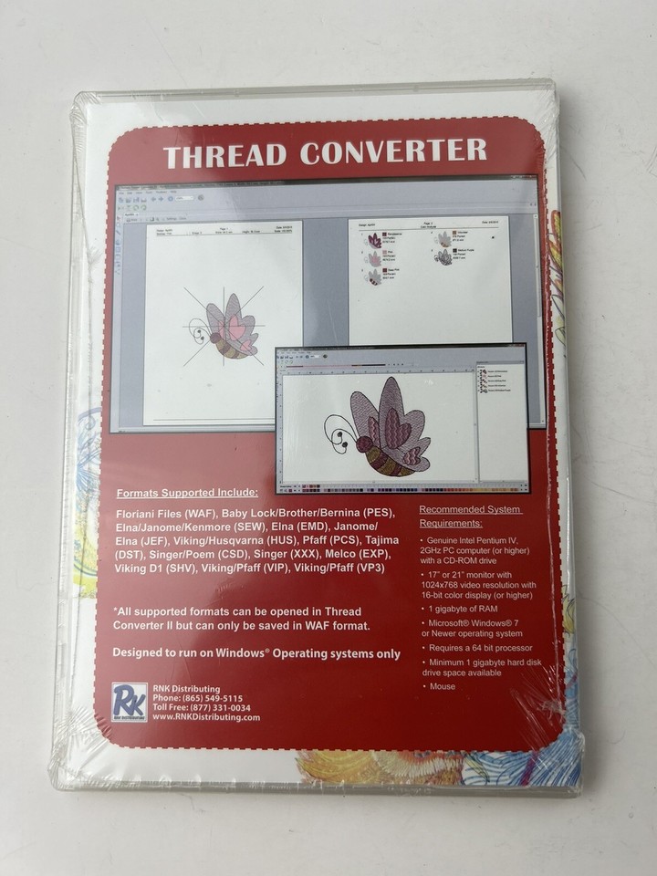Embroidery Machine Design CD Floriani Thread Converter FL Transform Designs NEW | eBay