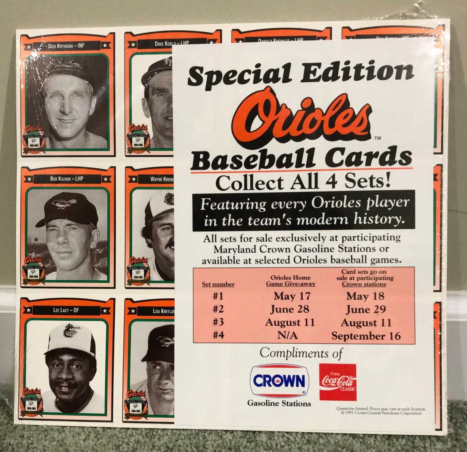 Special Edition Orioles Baseball Cards Set #3 Collectors Set (August 11 ...