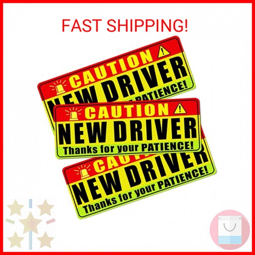 Sukh 3 Pcs New Driver Magnet for Car - Funny Be Patient Student Driver ...