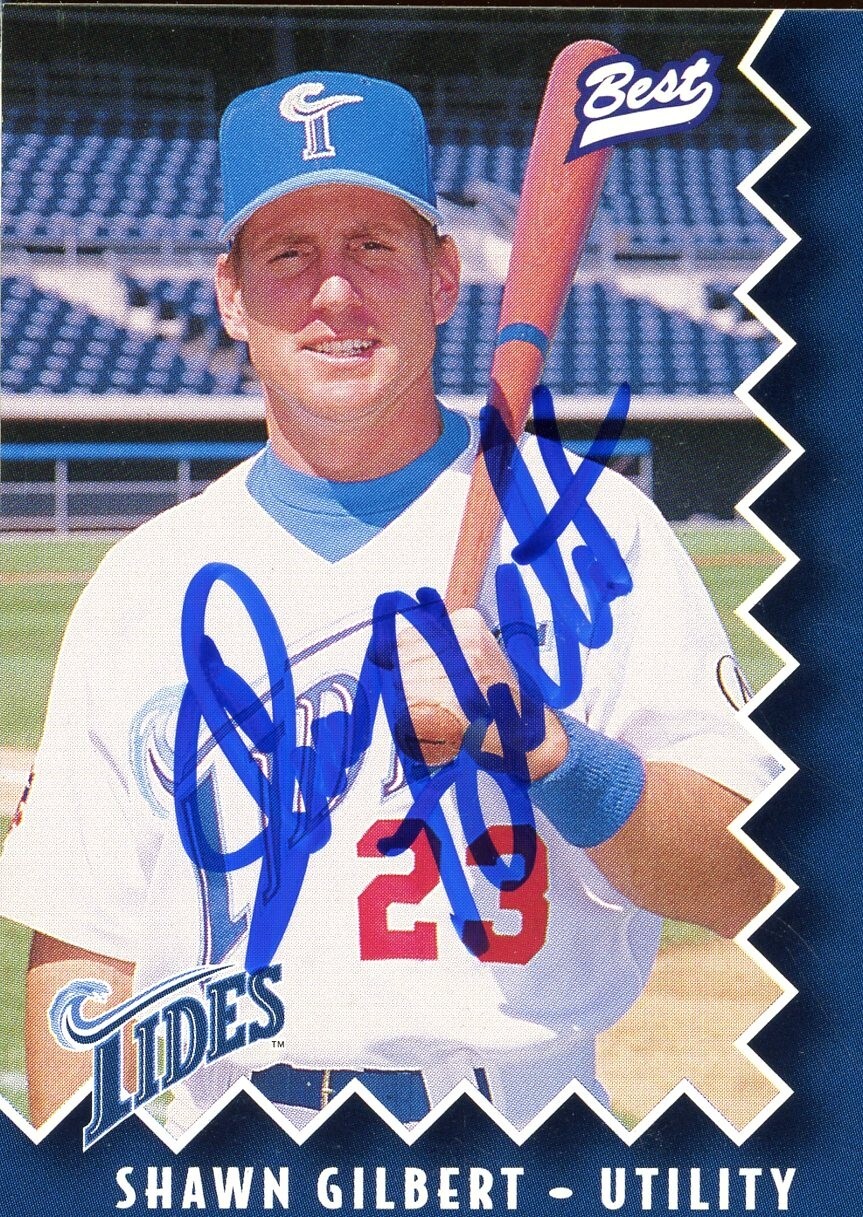 1997 Norfolk Tides SHAWN GILBERT Signed Card autograph AUTO METS ...