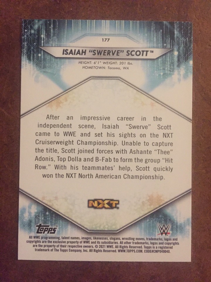 Isaiah Swerve Scott 177 WWE Topps 2021 Trading Card | eBay