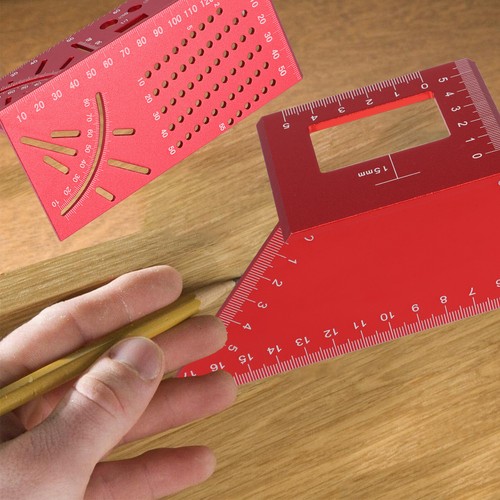 3D Multi-Angle Measuring Ruler Aluminum Alloy 45/90° Ruler Miter ...