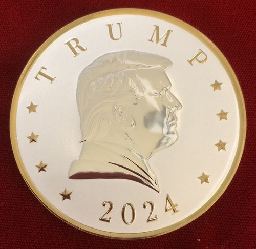 🔥🔥2024 5oz Trump President Medal Gold Gilded .9999 Silver Masterpiece ...