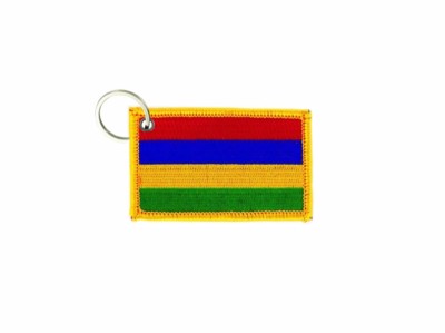 Keychain keyring embroidered embroidery patch double sided flag ...