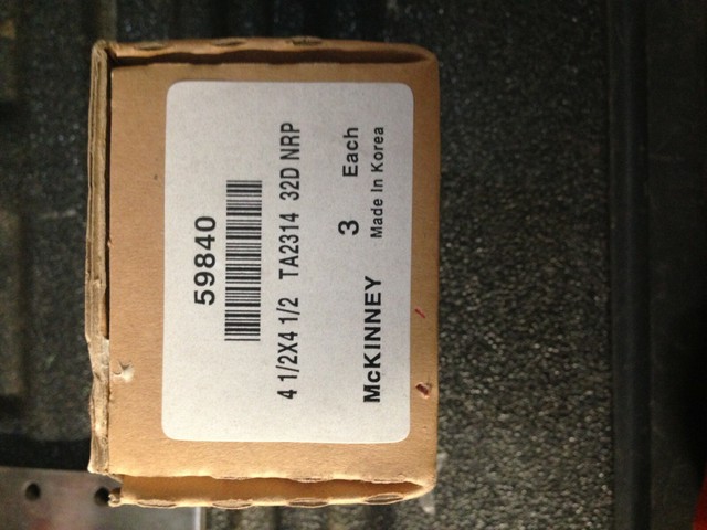 MCKINNEY TA2314 4 1/2 1/2 32D Hinge Set Full Mortise Qt.of 3 NOS for ...