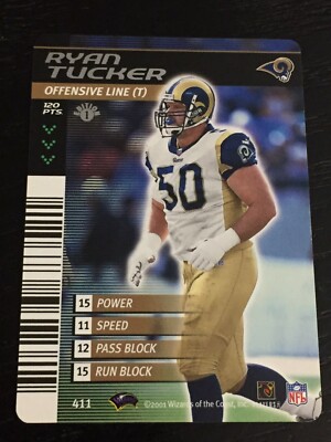 2001 NFL Showdown 1st Edition RYAN TUCKER RC #411 rams ~ HIS ONLY ...