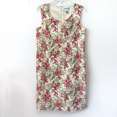 Appleseeds Linen Blend Sleeveless Dress Womens 8 Petite Lined Wedding ...