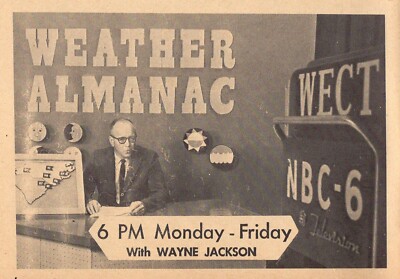 1964 WECT TV NEWS AD / WAYNE JACKSON / WEATHER ALMANAC / NORTH CAROLINA ...