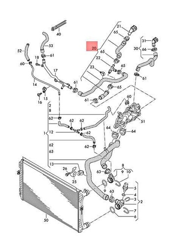Genuine AUDI VW SKODA Coolant Hose With Quick Release Coupling ...