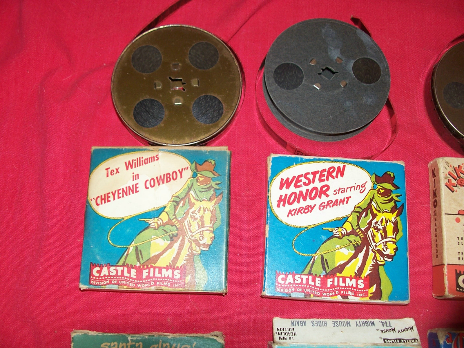 8 Vintage 16mm Castle Films Cartoons Mighty Mouse Kiko Old Western Tex ...