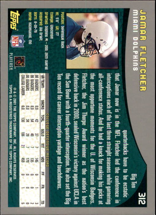 2001 Topps #312 Jamar Fletcher RC - NM-MT | eBay
