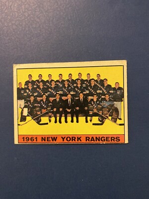 1961-62 TOPPS HOCKEY NHL #63 New York Rangers Team Card VG-EX! | eBay