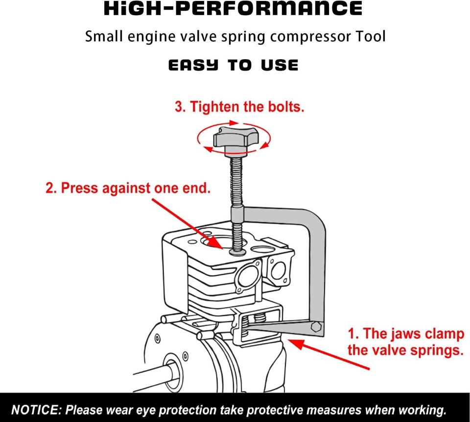 23300 Small Engine Valve Spring Compressor For Springs 3/4 Inches to 1 ...