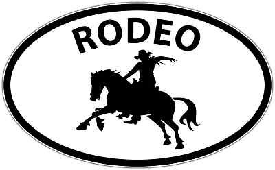 Rodeo Horse Riding Oval Car Bumper Vinyl Sticker Decal 6"X4" | eBay