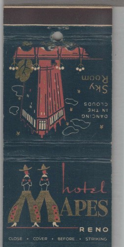 Matchbook Cover - Nevada - Hotel Mapes Reno | eBay
