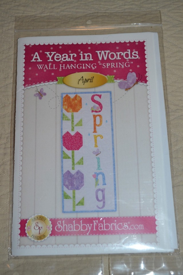 Set of 5 quilt patterns - A Year In Words wall hangings by Shabby ...