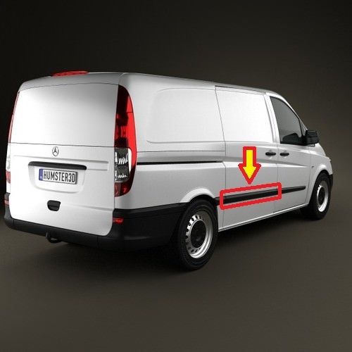 Mercedes-Benz VITO W639 Right Sliding Door Side Molding Trim ...