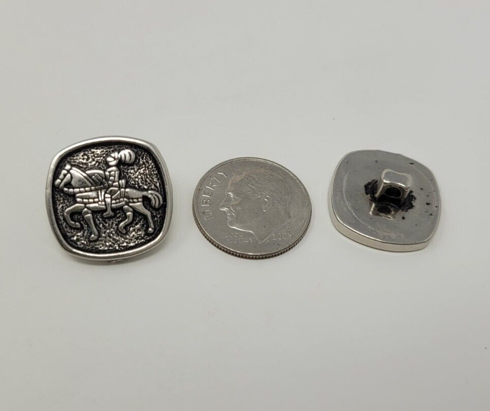 12 pcs Roman Warrior on Horse Silver Plastic Craft Sewing Shank Buttons ...