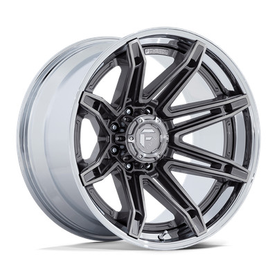 (SET 4) Fuel 1PC FC401 Brawl 20x10 8x165.1 -18mm Platinum With Chrome ...