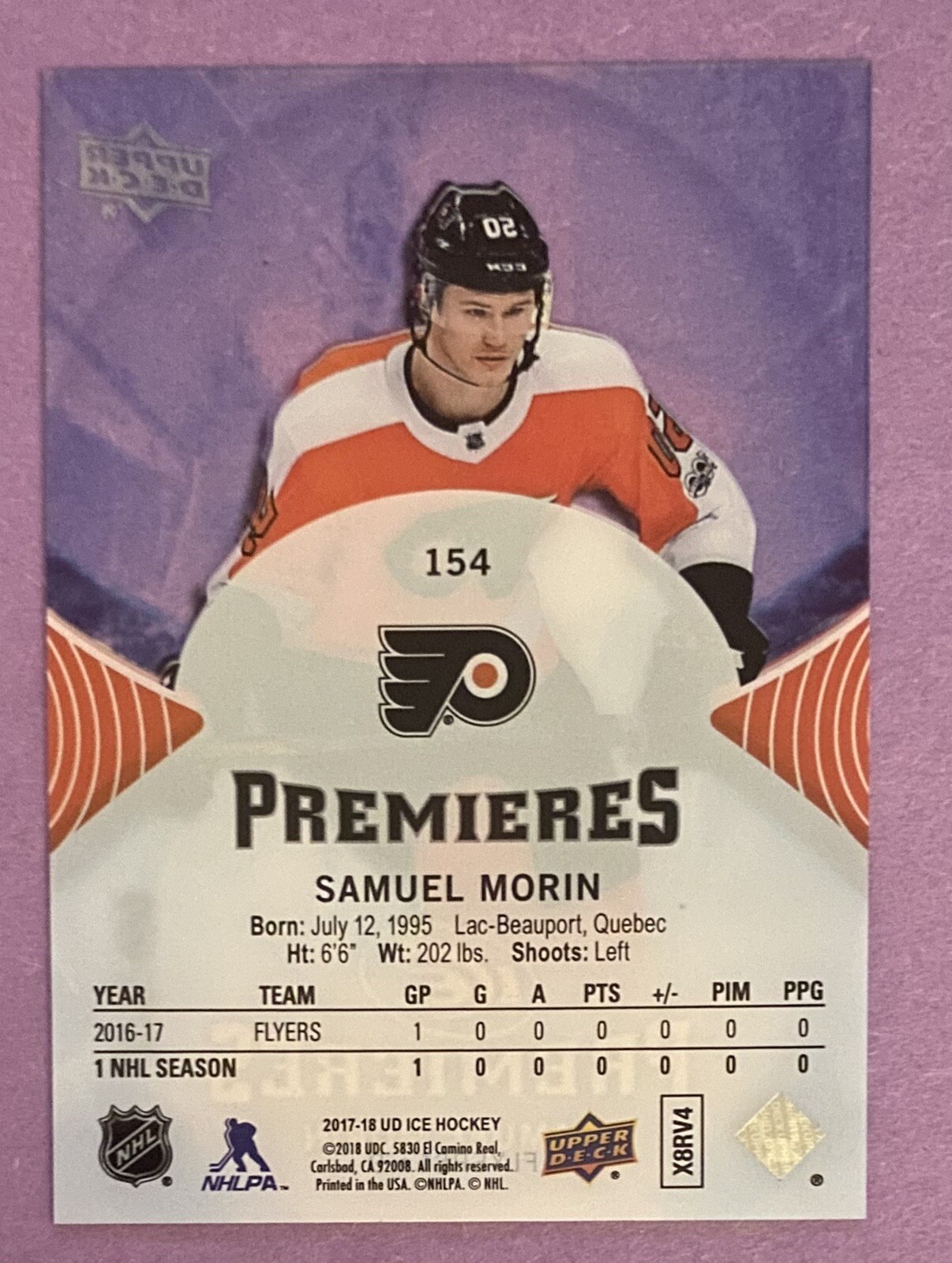 2017-18 Upper Deck Ice - Ice Premieres Samuel Morin #154 /499 (RC) for sale online | eBay