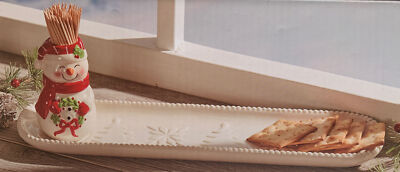 The PAPER STORE Merry Makers 2 Pc ENTERTAINING SET Ceramic Snowman ...