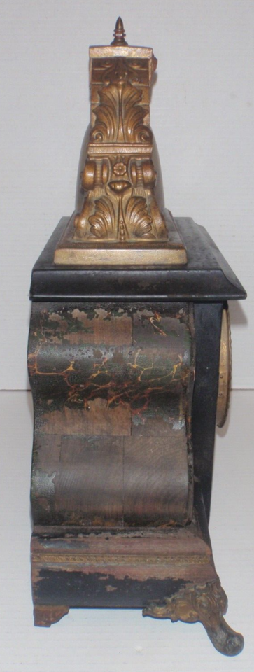 Gilbert "Curfew" Model Rare OPEN ESCAPEMENT Face Clock w/ Bell Top Runs ...