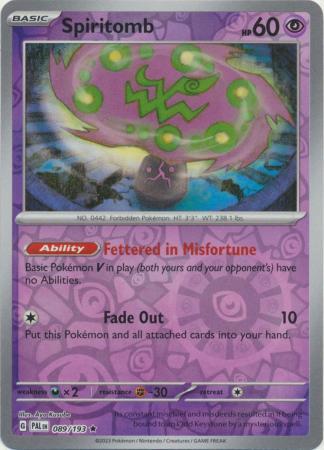 SPIRITOMB 089/ 193 PALDEA EVOLVED POKEMON (REVERSE HOLO, NM) | eBay