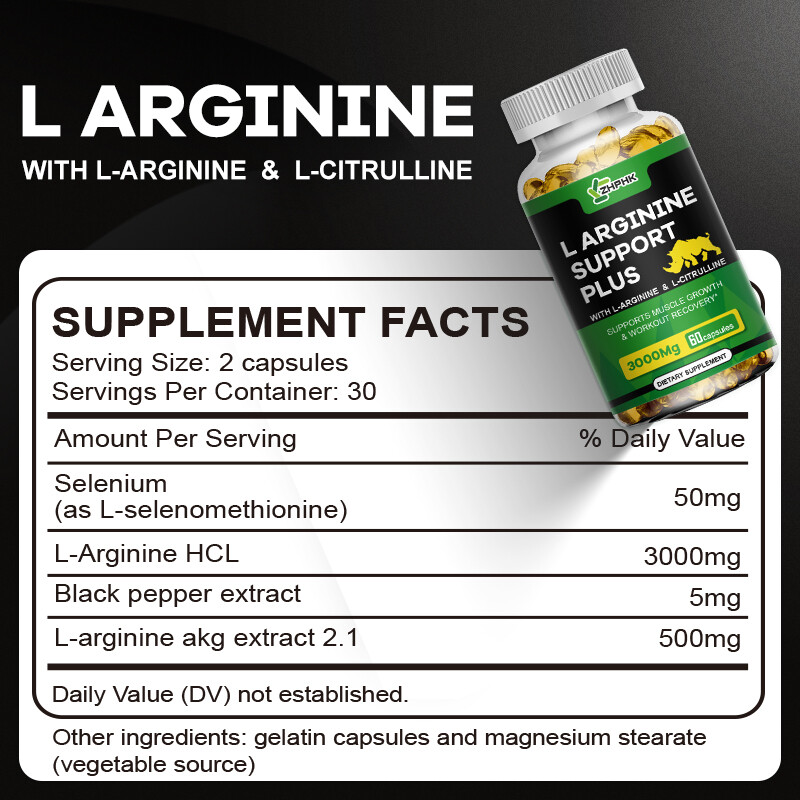 L-Arginine 60 Capsules 3000mg Nitric Oxide Muscle Strength EXTRA ...
