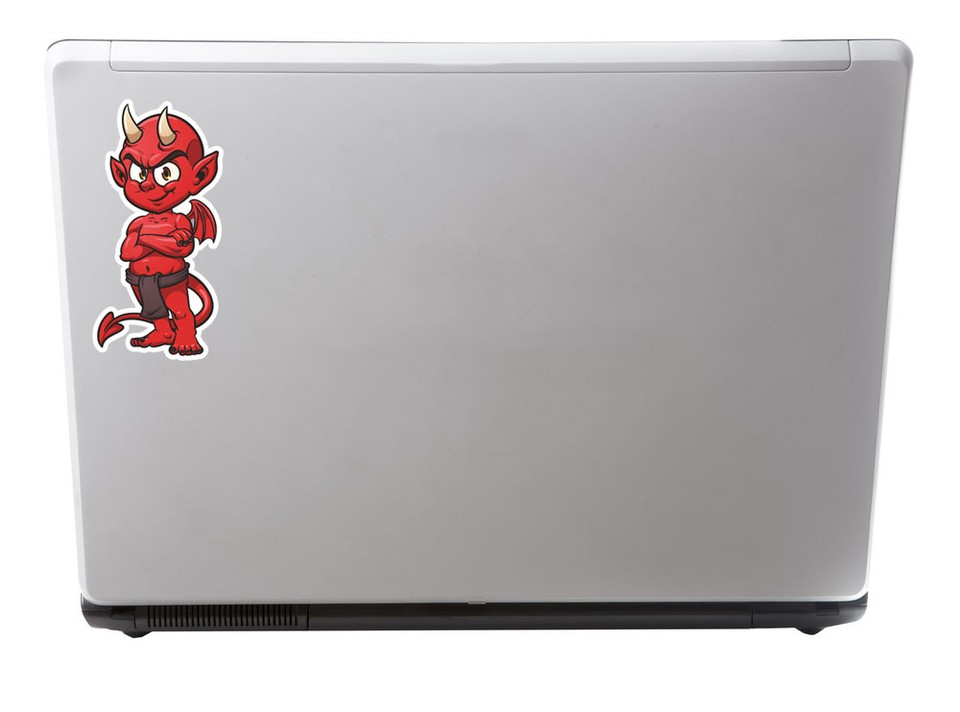 2 x 10cm Red Devil Vinyl Sticker Decal Motorbike Bike Helmet iPad ...