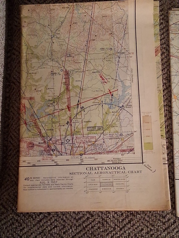 Vintage RARE 1950s Sectional Aeronautical Flight Charts Aviation Lot 10 ...