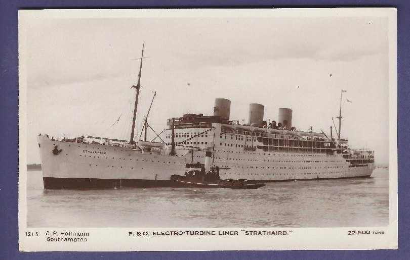 RMS Strathaird - Vintage REAL PHOTO B&W Postcard - Peninsular ...