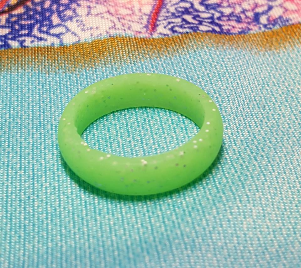 Glow Dark Glitter Sparkling Sparkle Women Silicone Wedding Sport Ring 6 ...