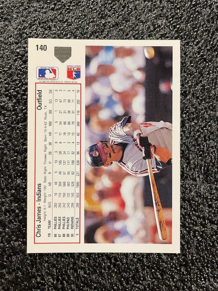1991 Upper Deck 140 Chris James Cleveland Indians Baseball Card | eBay