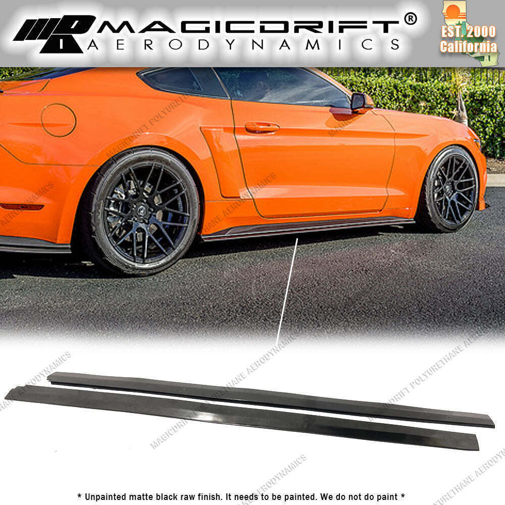 For 15-23 Ford S550 Mustang Side Skirt Rocker Panel Splitters Extension ...