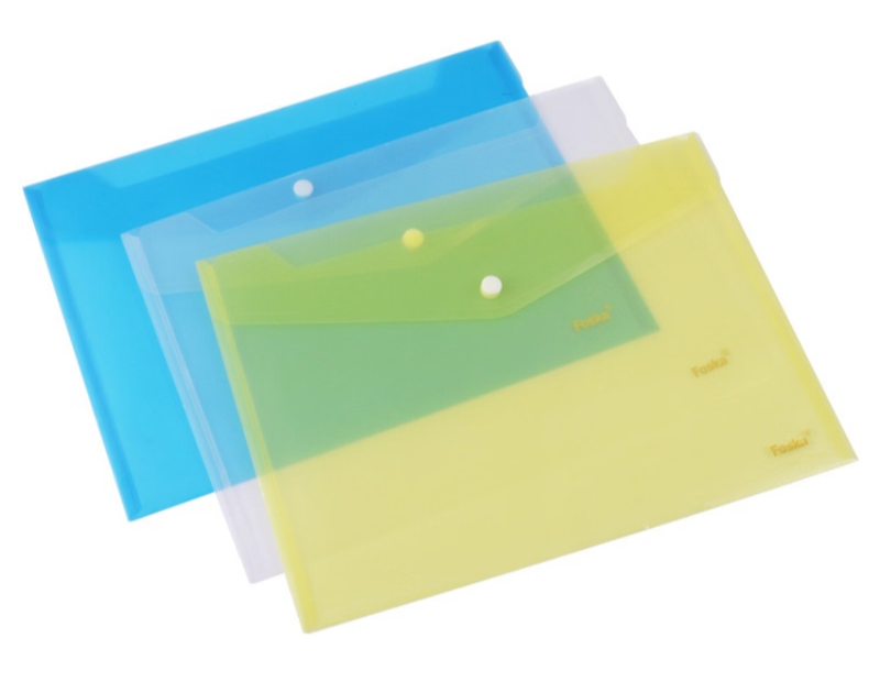 Transparent Plastic Container for Papers, Button Closer File A4 Size ...