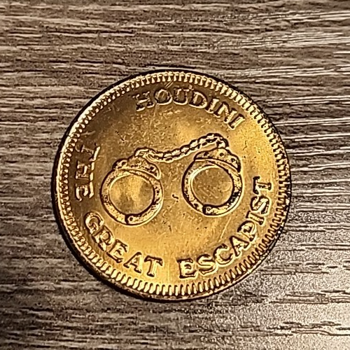 Harry Houdini magician coin token medal 1874 to 1926 Read Description ...