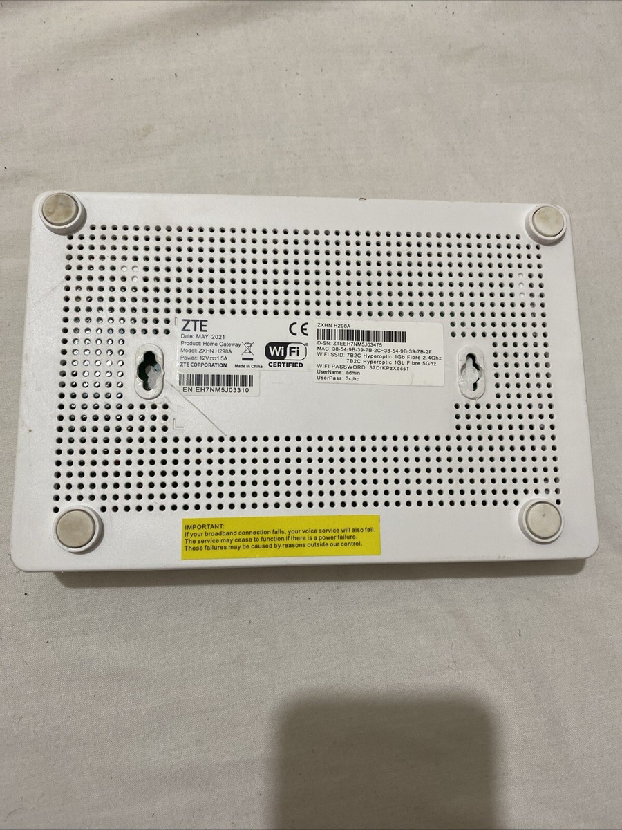 Zte Zxhn H298n Hyperoptic Device Information Router
