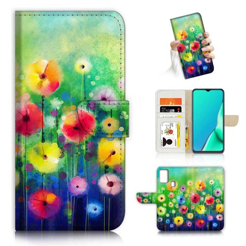 ( For Optus X Tap 2 ) Wallet Flip Case Cover AJ24438 Flower Painting ...