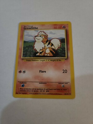 GROWLITHE - Base Set - 28/102 - Uncommon - Pokemon Card - Unlimited ...