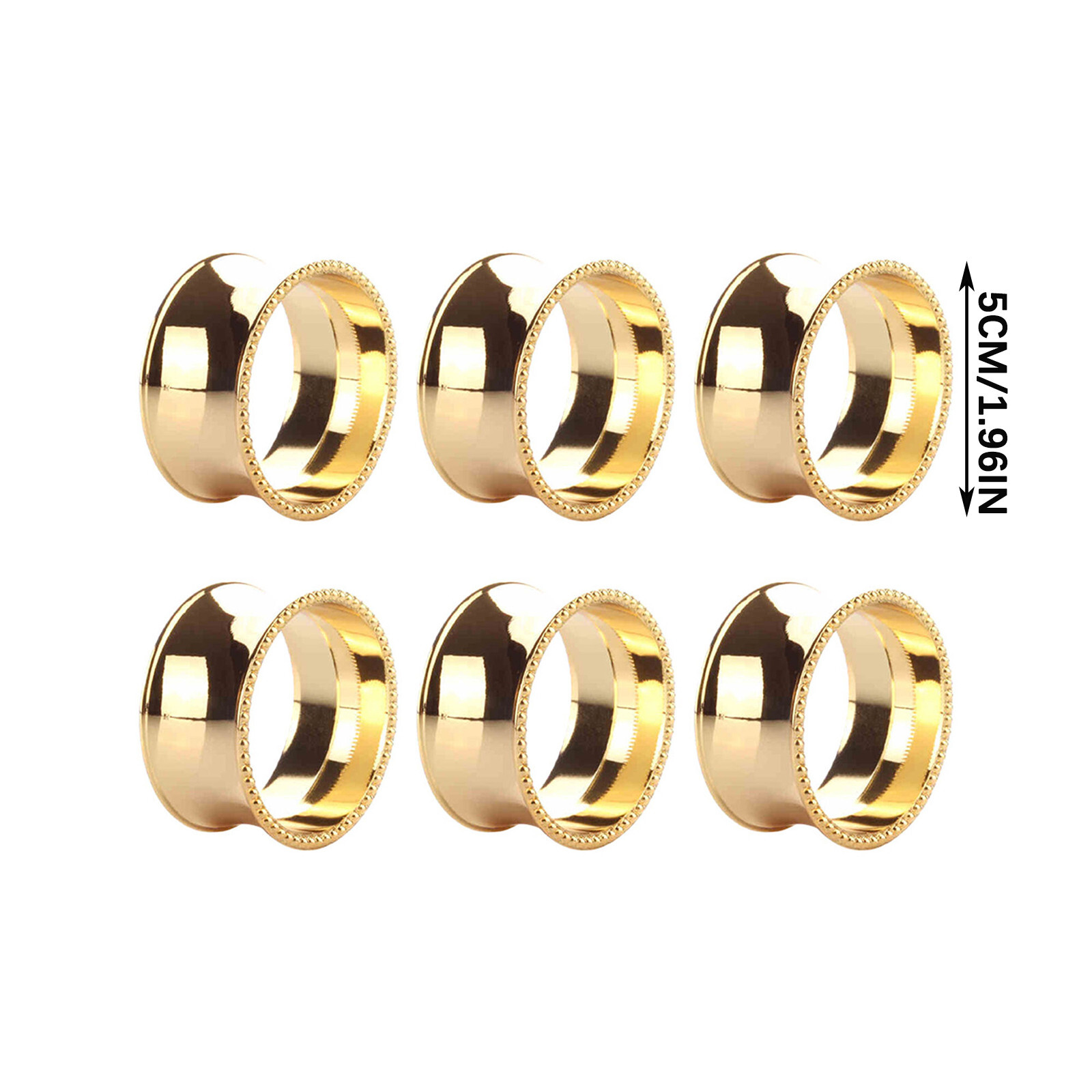 6pcs Round Napkin Rings Wedding Christmas Festival Dinner Metal Napkin ...