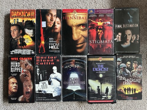 Lot Of 10 Horror Cult VHS Movies Mind Ripper Exorcist Doctor Bloods ...