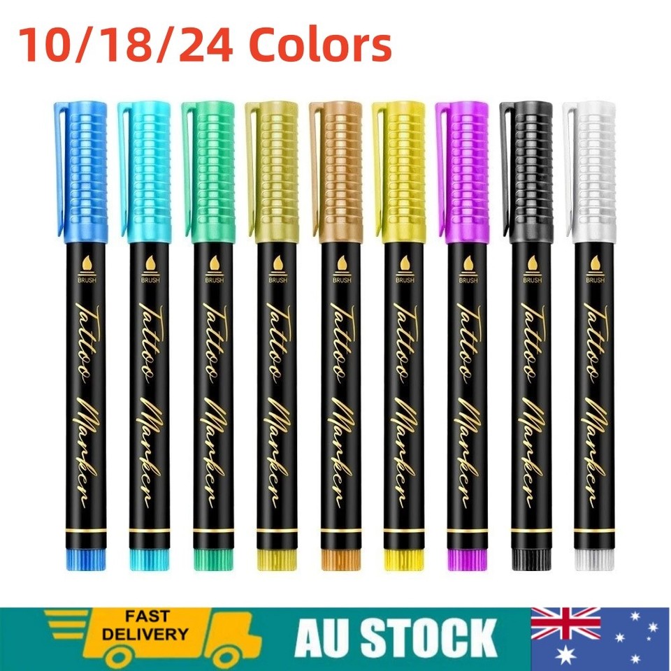 Temporary Tattoo Markers for Skin Body Marker Face Paint Pen 10 Colors ...