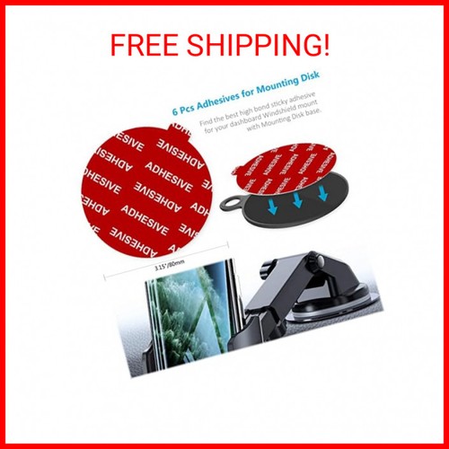 Very High Bond Sticky Adhesive, 6 Pack Dashboard Pad Mounting Disk ...