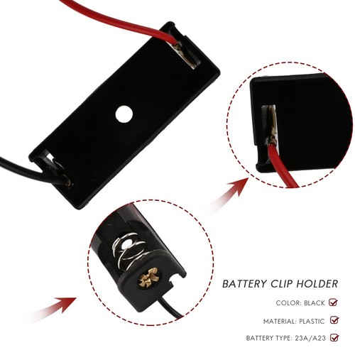 5Pcs 23A/A23 Battery (12V) Clip Holder Box Case Black F8G77233 | eBay