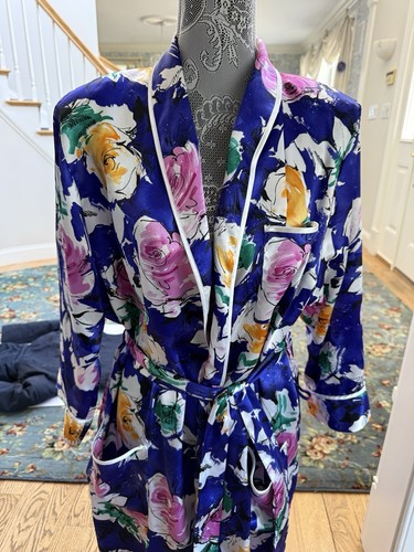 VINTAGE SAKS 5TH AVENUE BATH Robe Size L Maxi Satin 90s Y2k Luxury ...